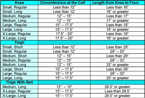 Legs Size Chart A Visual Reference Of Charts Chart Master