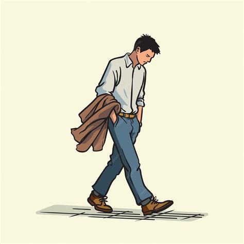 Premium Vector Sad Man Walking Number 07