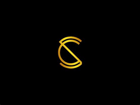 Premium Vector Yellow Letter C On A Black Background