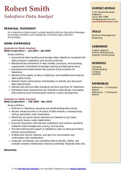 10 Salesforce Data Analyst Resume Samples And Templates For 2025