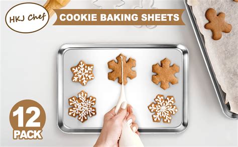 12 Pcs Baking Sheet Set Hkj Chef Nonstick Stainless Steel Cookie Sheet Baking Pan