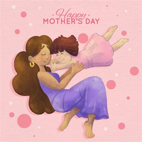 Ilustración del día de la madre acuarela pintada a mano Vector Gratis