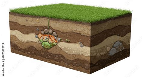 Soil Profile Layers Diagram Illustrated Cross Section Showing Soil