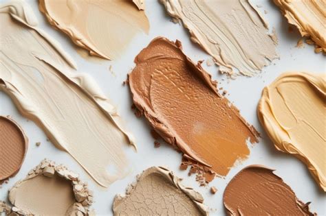Premium Photo Aesthetic Variation Of Makeup Foundation Smears On