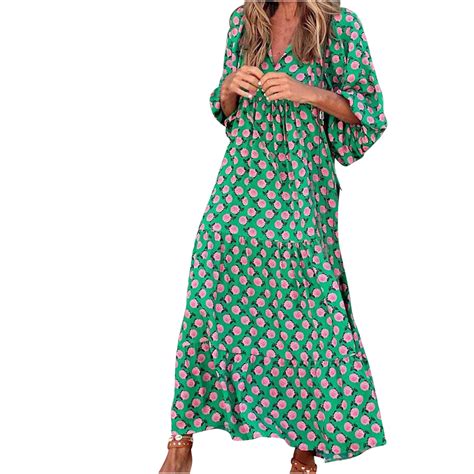 Sentmoon Womens Dresses Plus Size Shirt Puff Sleeve Long Dressescrew