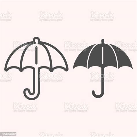 우산 라인과 글리프 아이콘입니다 기상학 비 날씨 깨지기 쉬운 기호 파라솔 우편 서비스 벡터 디자인 개념 흰색 배경에 윤곽 스타일 그림 웹 및 응용 프로그램에 사용 Eps