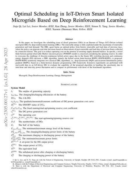 pdf optimal scheduling in iot driven smart isolated microgrids based