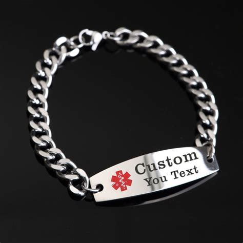 Medical Alert ID Necklace Stainless Steel Custom Engraved Etsy