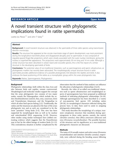 Pdf A Novel Transient Structure With Phylogenetic Implications Found