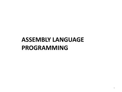Assembly Language programming - ppt download