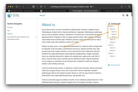 How To Show Sub Headers On The Left Sidebar · Issue 1007 · Pydata