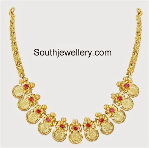 Light Weight Simple Lakshmi Kasu Necklace Indian Jewellery Designs