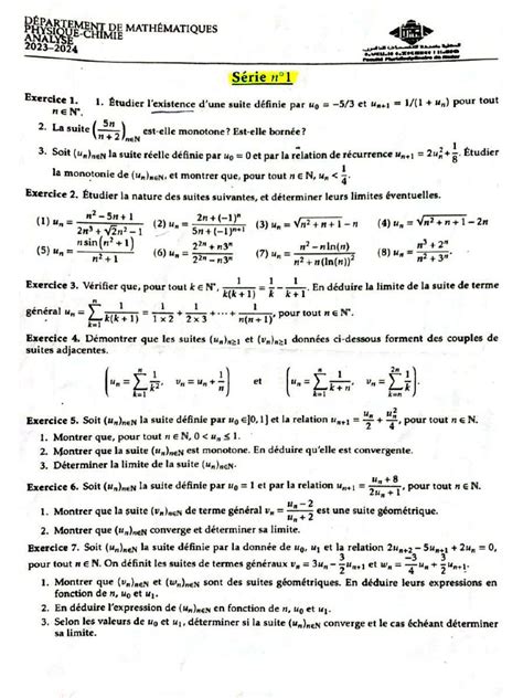 Tds Analyse Maths 1 Pdf