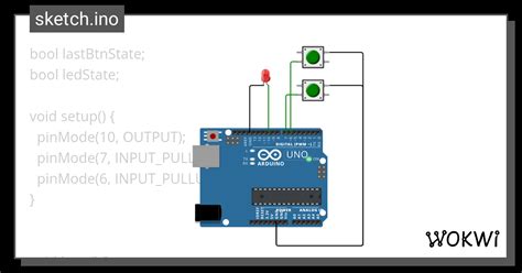 Gumb Ki Prizge Ugasne Luc 2 Gumba Wokwi ESP32 STM32 Arduino Simulator
