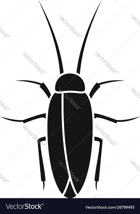 Cockroach Insect Icon Simple Style Royalty Free Vector Image