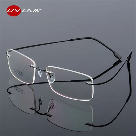 Uvlaik Rimless Titanium Lenskart Rimless Frames For Women And Men Flexible Optical Prescription