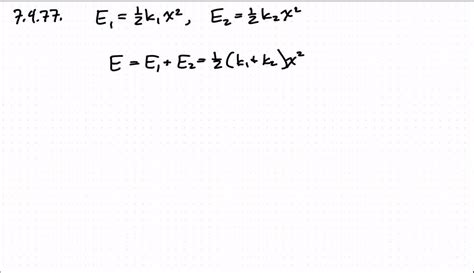 Solved Springs In Parallel Two Springs With Force Constants K1 And K2