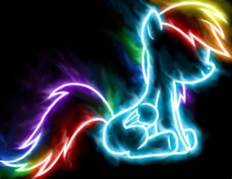 Sitting Neon Rainbow Dash By Gravitythunder On Deviantart
