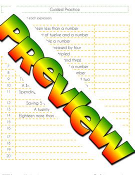 Translating Expressions Guided Notes Digital By The Distracted Teacher