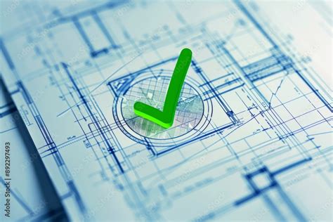 Approved Blueprint A Blueprint For A Construction Project With A Green