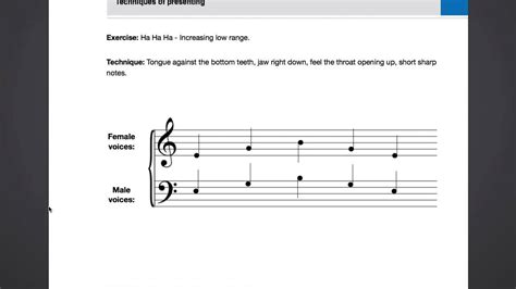 Vocal Warm Up Exercises Sheet Music Exercise Poster
