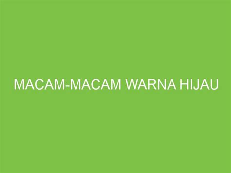 Arti Warna Hijau Muda Pada Logo
