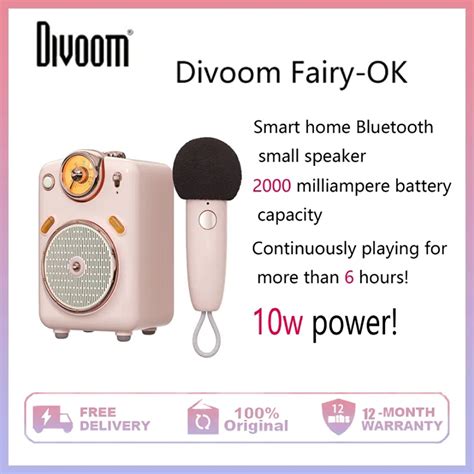 Divoom Fairy Ok Portable Bluetooth Speaker With Microphone Karaoke