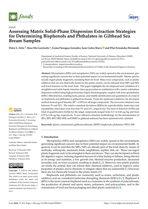 Pdf Assessing Matrix Solid Phase Dispersion Extraction Strategies For