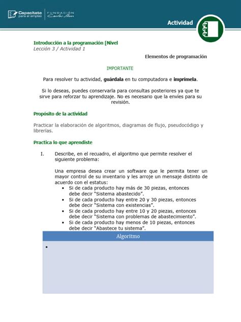 Elementos De Programación Pdf Programación De Computadoras