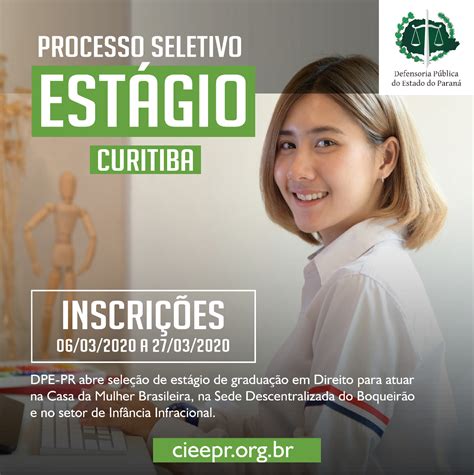 Dpe Pr Abre Vagas De Estágio Em Curitiba Defensoria Pública Do Paraná