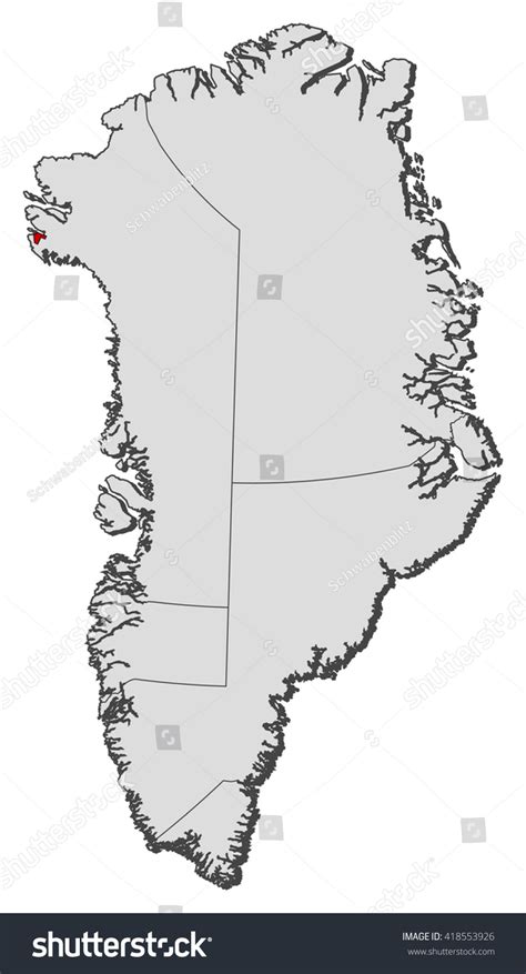 Map Greenland Thule Air Base Stock Vector Royalty Free 418553926