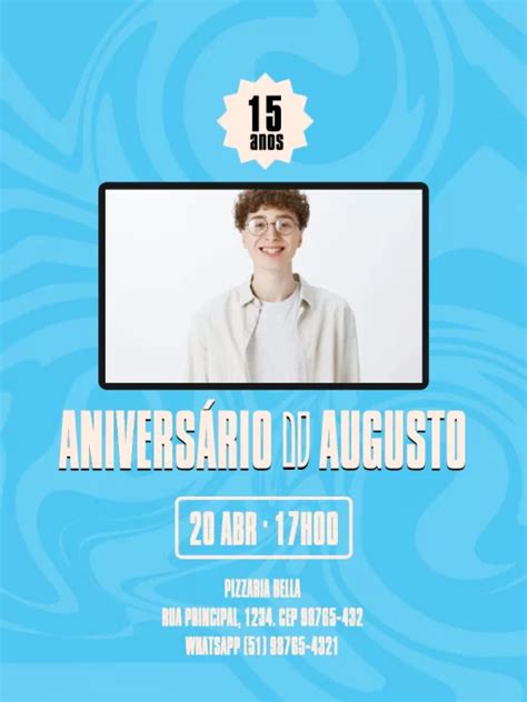 Convite De Aniversário Jovem Masculino Moderno Edite Online