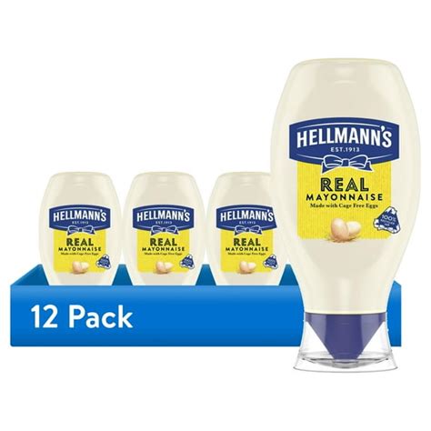 12 Pack Hellmanns Real Mayonnaise Rich Creamy Condiment Gluten Free