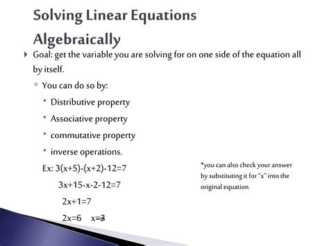 ppt solving linear equations powerpoint presentation free download