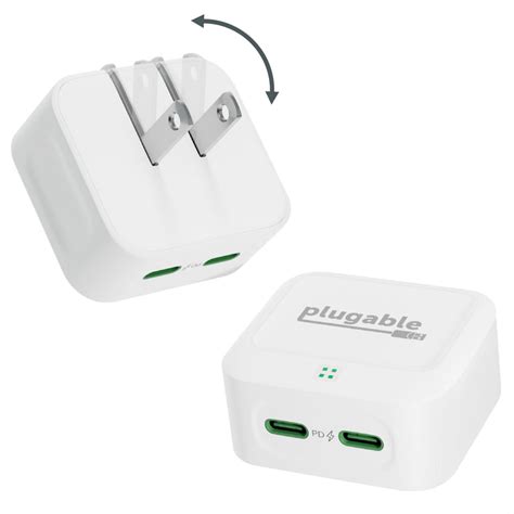 Plugable Dual Usb C Fast Charger 40w White Plugable Technologies