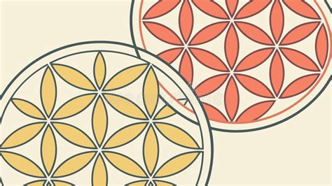 Flower Of Life Sacred Geometry Patterns In A Warm Color Palette Vector