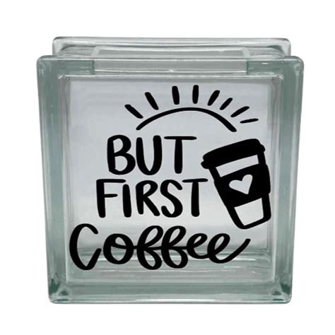 Coffee Station Vinyl Decal Sticker Craft Glass Block Coffee Station