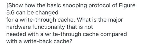 Solved [show How The Basic Snooping Protocol Of Figure 5 6