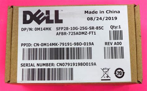 New Dell Sfp28 10g 25g Sr 85c Transceiver Module Afbr 725admz Ft1 M14mk Ebay