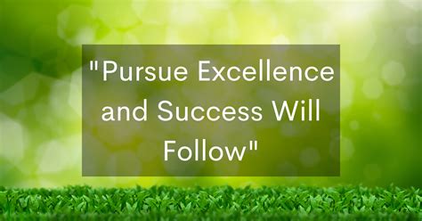 pursue excellence and success will follow success minded