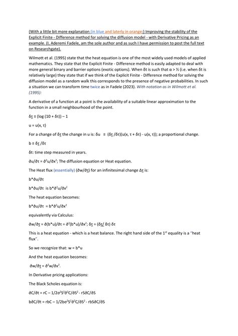 PDF On IMPROVING The Stability Of The EXPLICIT FINITE DIFFERENCE Method For Solving The Heat