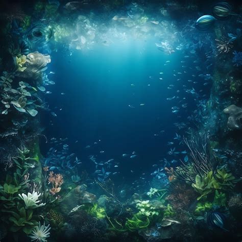 Premium Photo Frame Of Glassine Paper Translucent And Blank Deep Blue