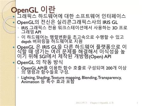 PPT OpenGL 이란 PowerPoint Presentation free download ID 7083272