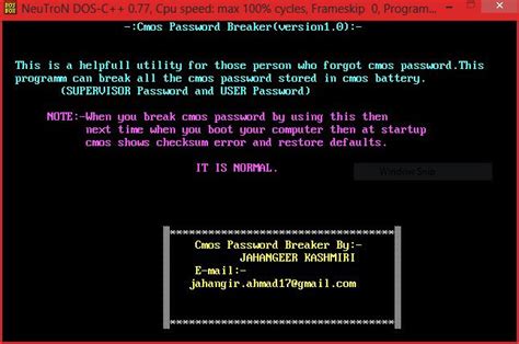 Cmos Password Breakerrecovery Sourcecodester