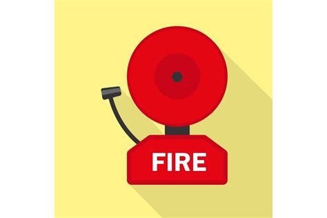Fire Alarm Icon Flat Style
