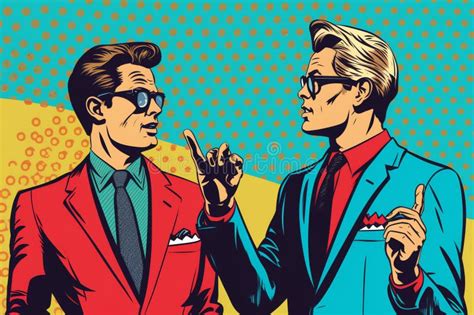 Generative Ai Pop Art Doubtful Businessman Stock Illustration