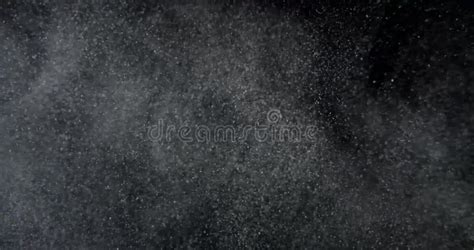 Organic Dust Particles System Floating On Black Screen Slow Motion