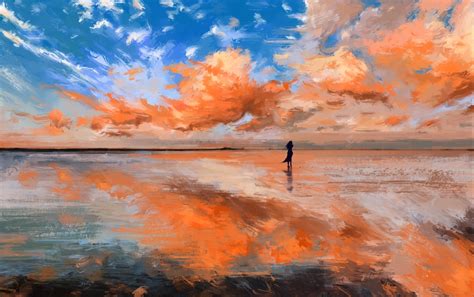 《天空之镜》绘画步骤教程 哔哩哔哩 Bilibili