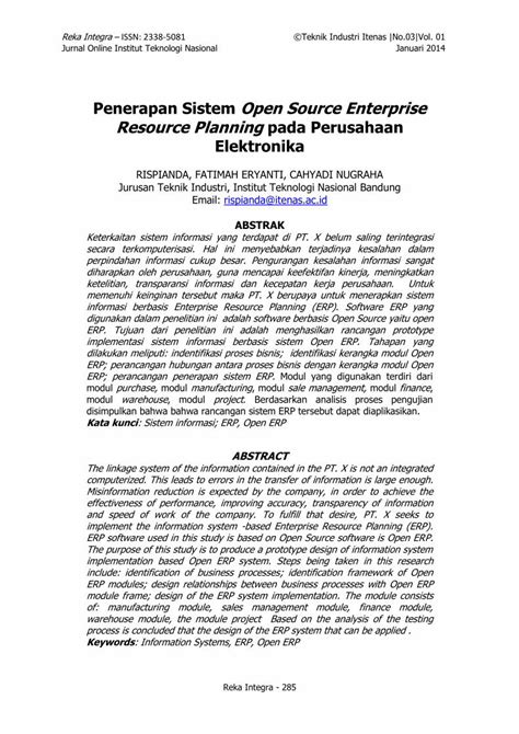 Pdf Penerapan Sistem Open Source Enterprise Resource Planning Dokumentips