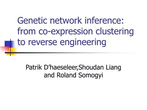 Ppt Genetic Network Inference From Co Expression Clustering To